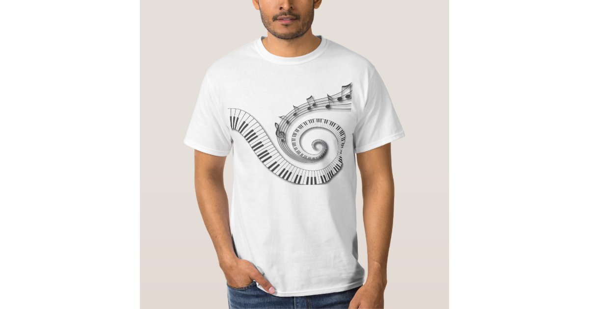 Piano Keys Music Notes T-Shirt | Zazzle