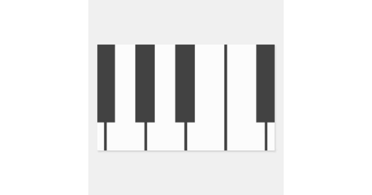 Piano Keys Rectangular Sticker | Zazzle