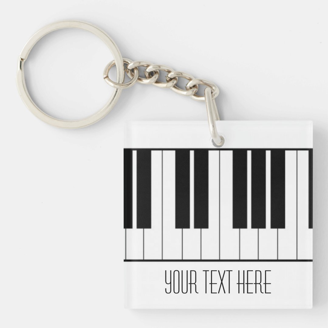 Piano Keys with Name Keychain | Zazzle