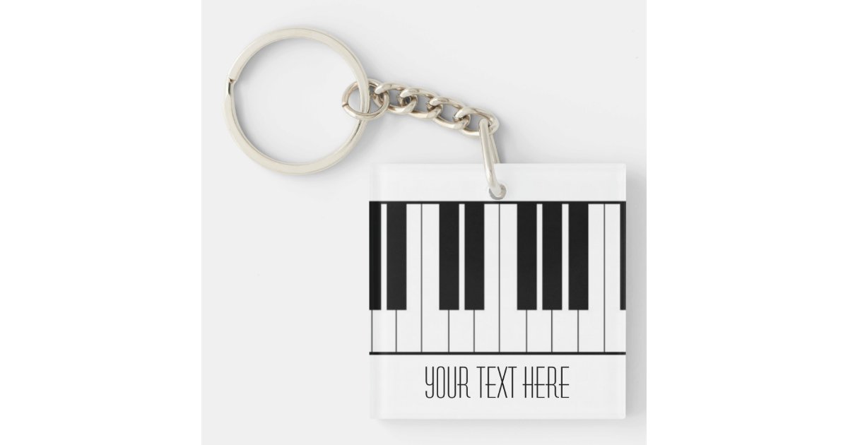 Piano Keys with Name Keychain | Zazzle