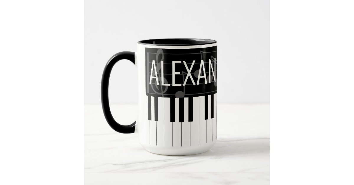 Piano Keys with Name Mug | Zazzle