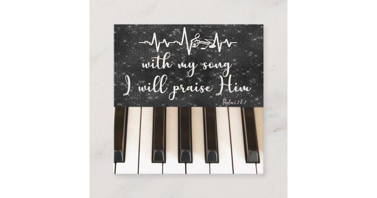 Piano Keys with Psalms Bible Verse Quote Enclosure Card | Zazzle