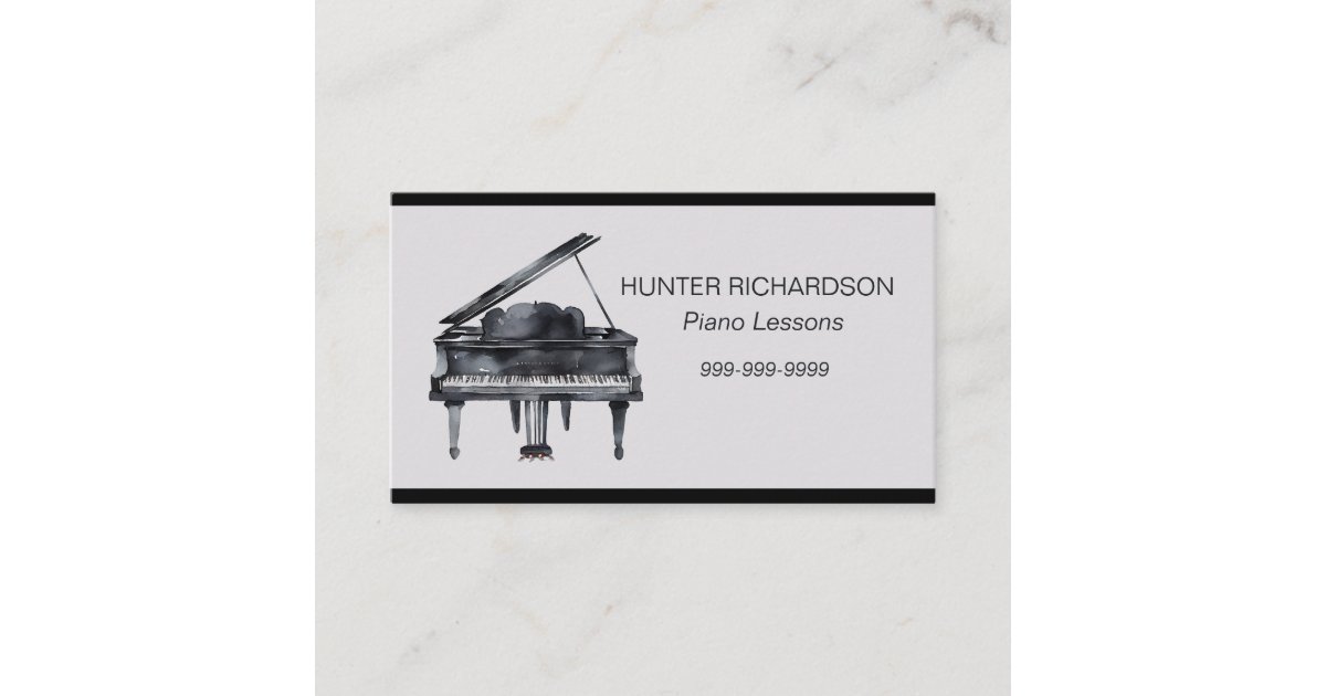 Piano Lessons Business Card | Zazzle