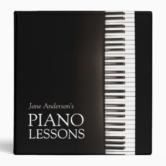 Piano Lessons Music Teacher 3 Ring Binder | Zazzle