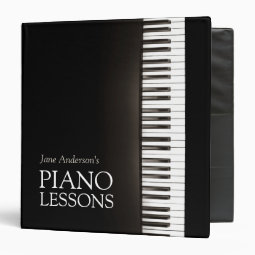 Piano Lessons Music Teacher 3 Ring Binder | Zazzle