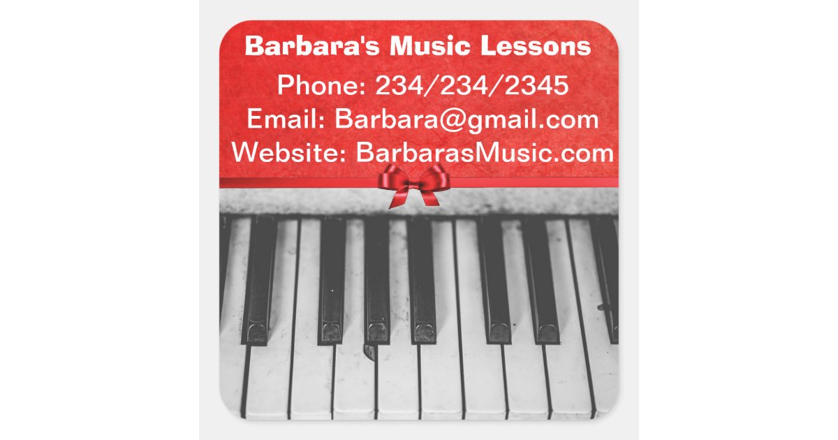 Piano Lessons Promotional Stickers | Zazzle