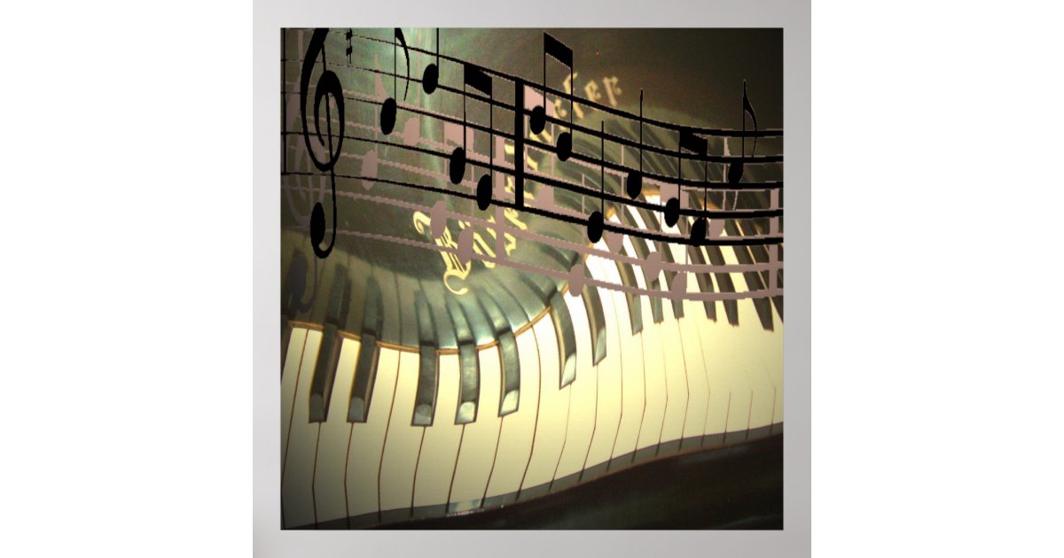 Piano Music Abstract Poster | Zazzle