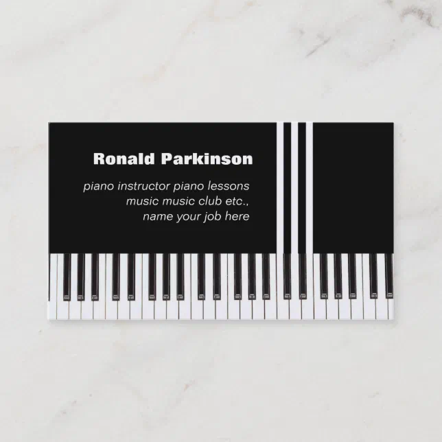 piano music business card | Zazzle