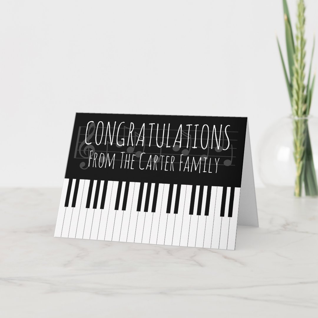 Piano Music Congratulations Card | Zazzle