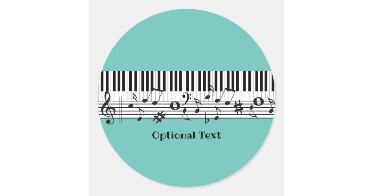 Piano Music Design Classic Round Sticker | Zazzle
