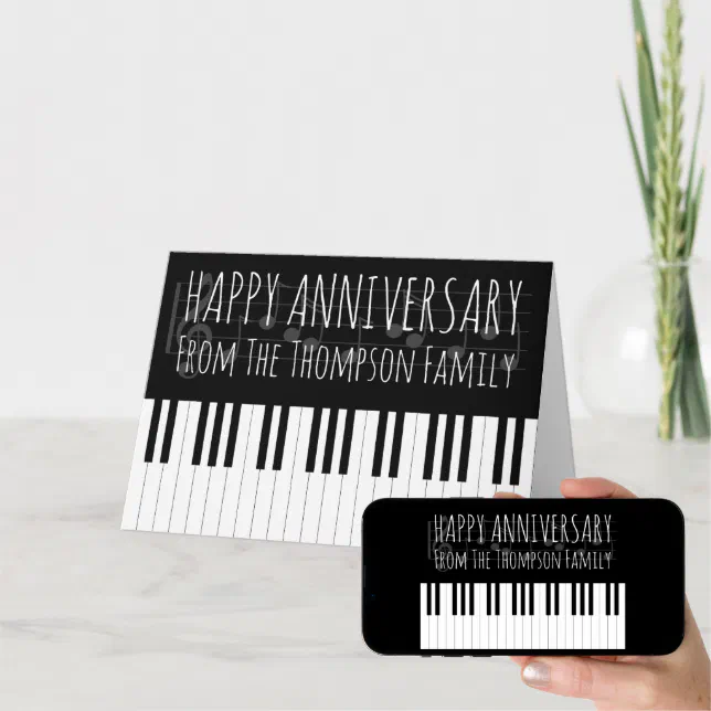 Piano Music Happy Anniversary Card | Zazzle