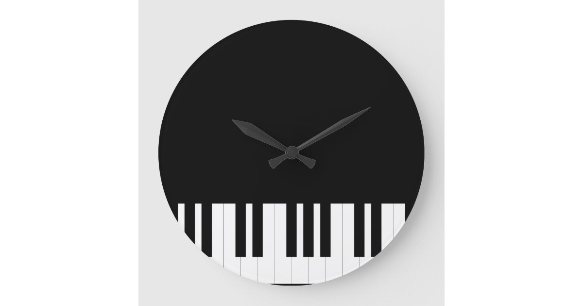 PIANO MUSIC LARGE CLOCK | Zazzle