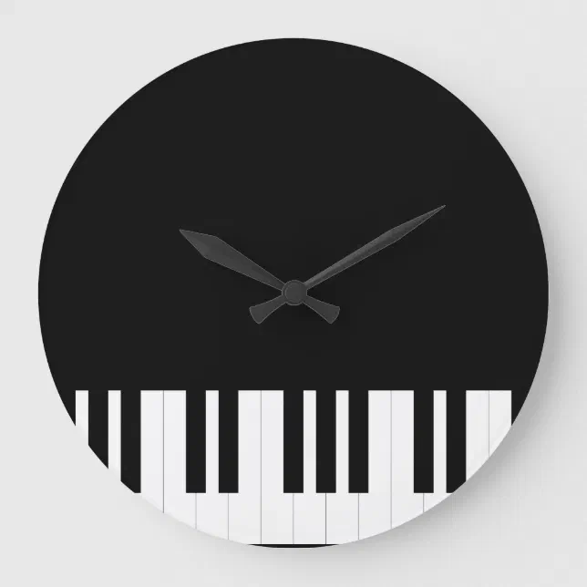 PIANO MUSIC LARGE CLOCK | Zazzle