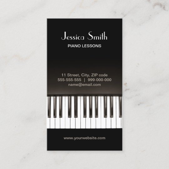 Piano Music Lessons business card | Zazzle.com