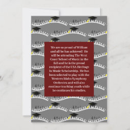 Piano Music Musician Graduation Invitation | Zazzle