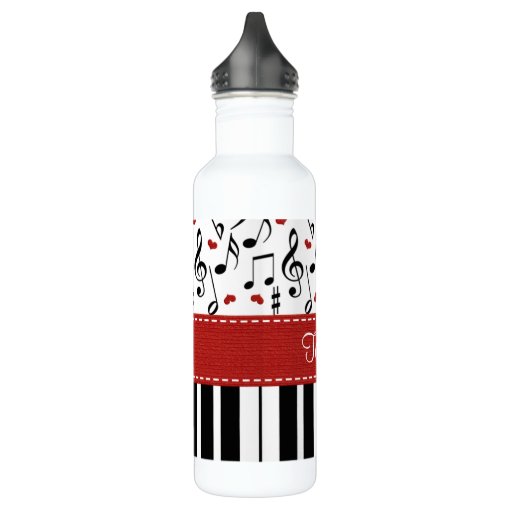 Piano Music Notes BPA Free Stainless Steel Water Bottle | Zazzle