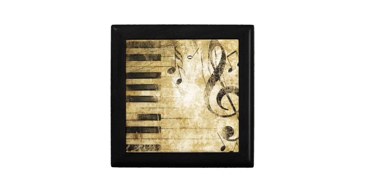 Piano Music Notes Jewelry Box | Zazzle
