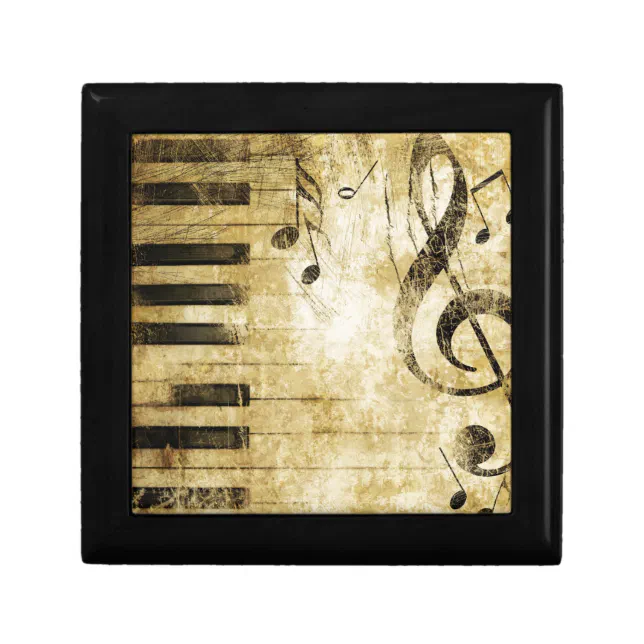 Piano Music Notes Jewelry Box | Zazzle