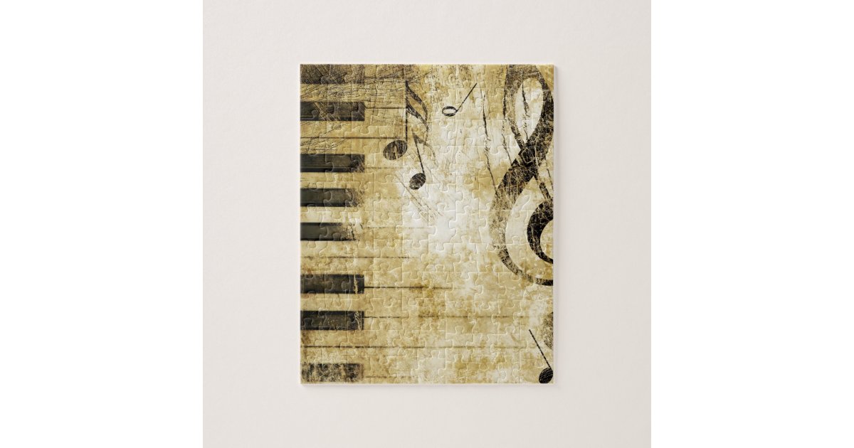 Piano Music Notes Jigsaw Puzzle | Zazzle