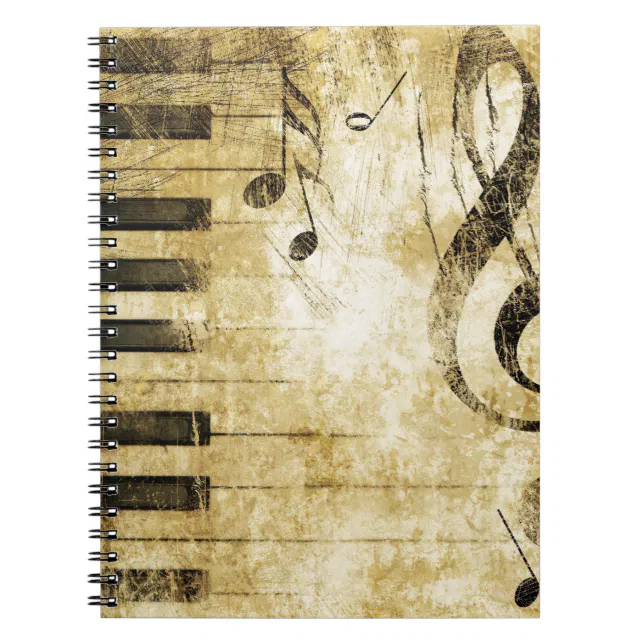 Piano Music Notes Notebook | Zazzle