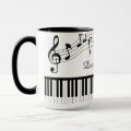 Piano Music Notes Personalized Custom Colors Mug | Zazzle