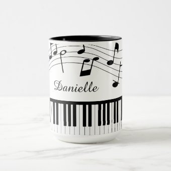 Piano Music Notes Personalized Custom Colors Mug | Zazzle