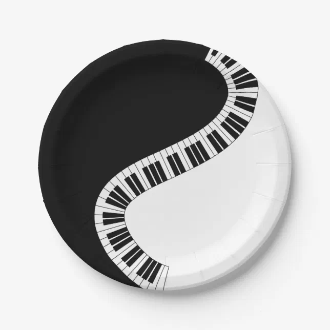 Piano Music Paper Plate | Zazzle