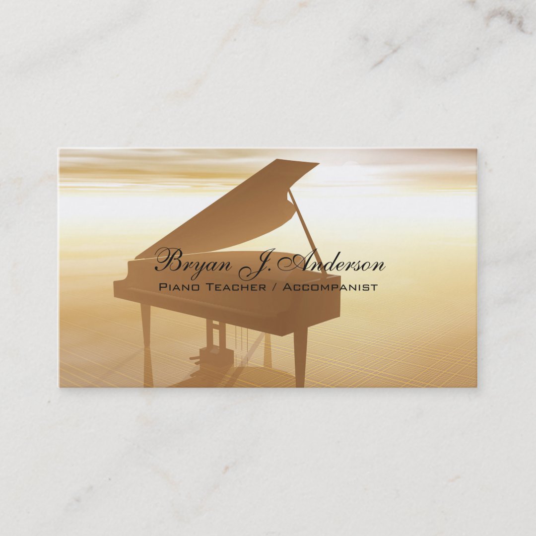 Piano Music Teacher Business Card Zazzle