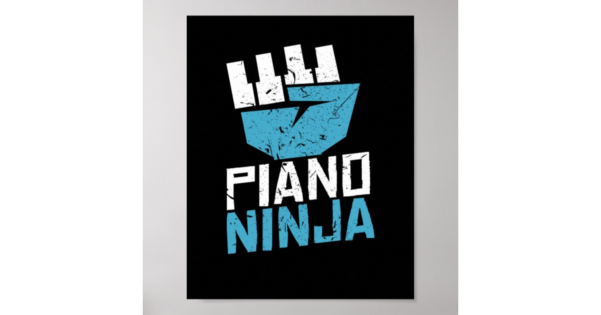 Piano Ninja Clef Music Poster | Zazzle
