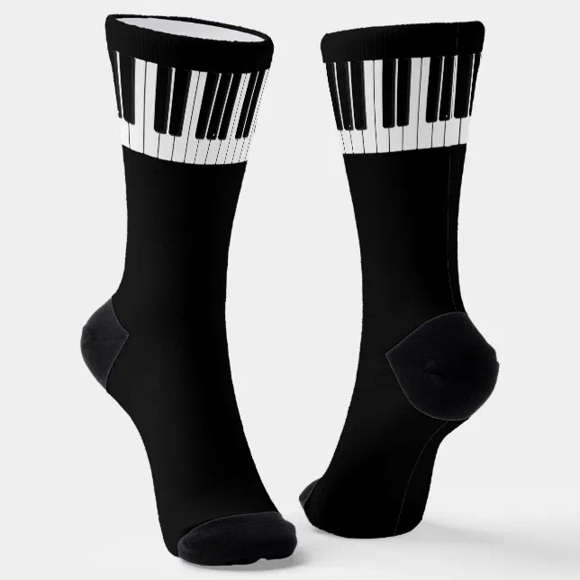 Piano Player Black and White Keyboard Socks | Zazzle