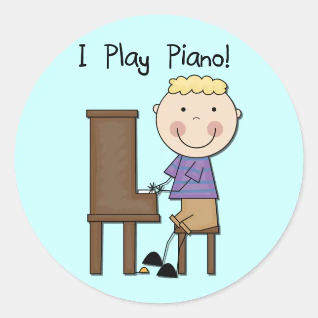 Piano Player Tshirts and Gifts Classic Round Sticker | Zazzle