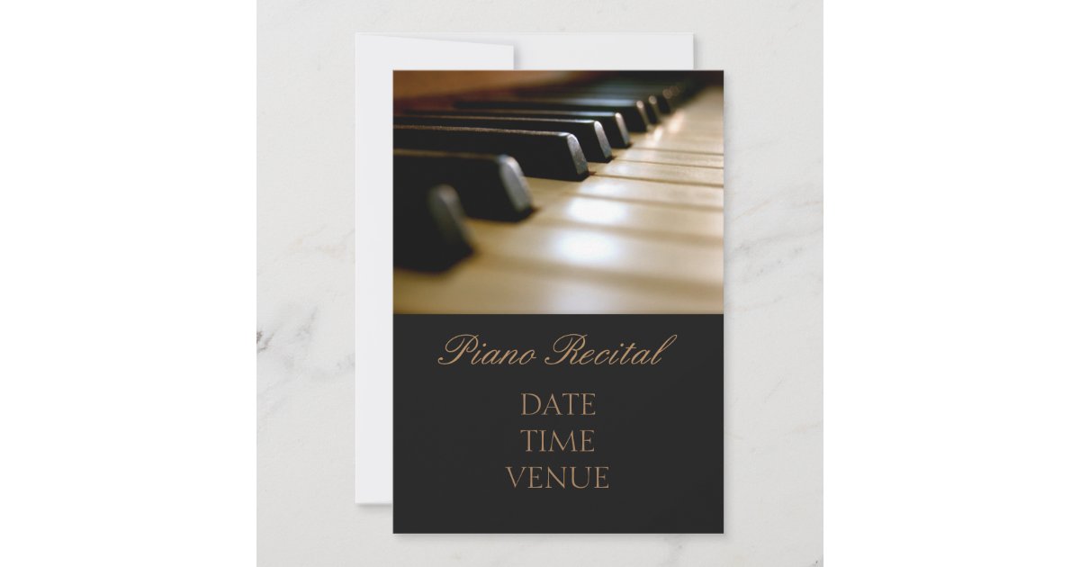 Piano Recital elegant stylish performance Invitation | Zazzle