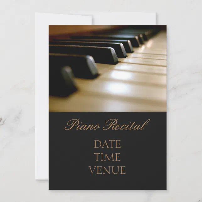 Piano Recital elegant stylish performance Invitation | Zazzle