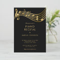 Piano Recital Gold Music Notes Elegant Invitation | Zazzle