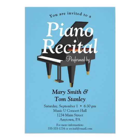 Piano Recital Invitation Music Concert | Zazzle.com