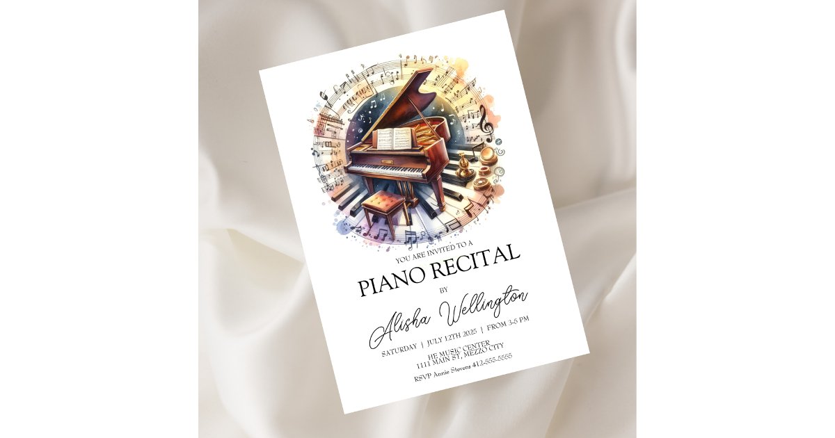 Piano Recital Invitation, Music Recital Invitation | Zazzle