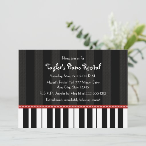 Piano Recital Invitations Invites | Zazzle