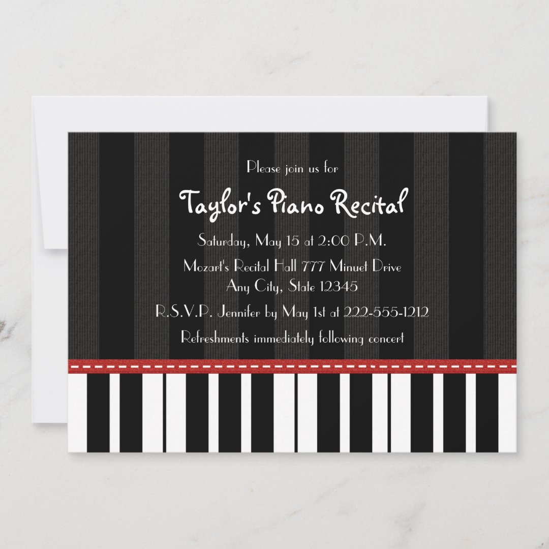 Piano Recital Invitations Invites | Zazzle