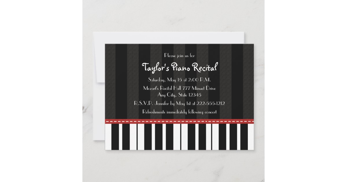 Piano Recital Invitations Invites | Zazzle