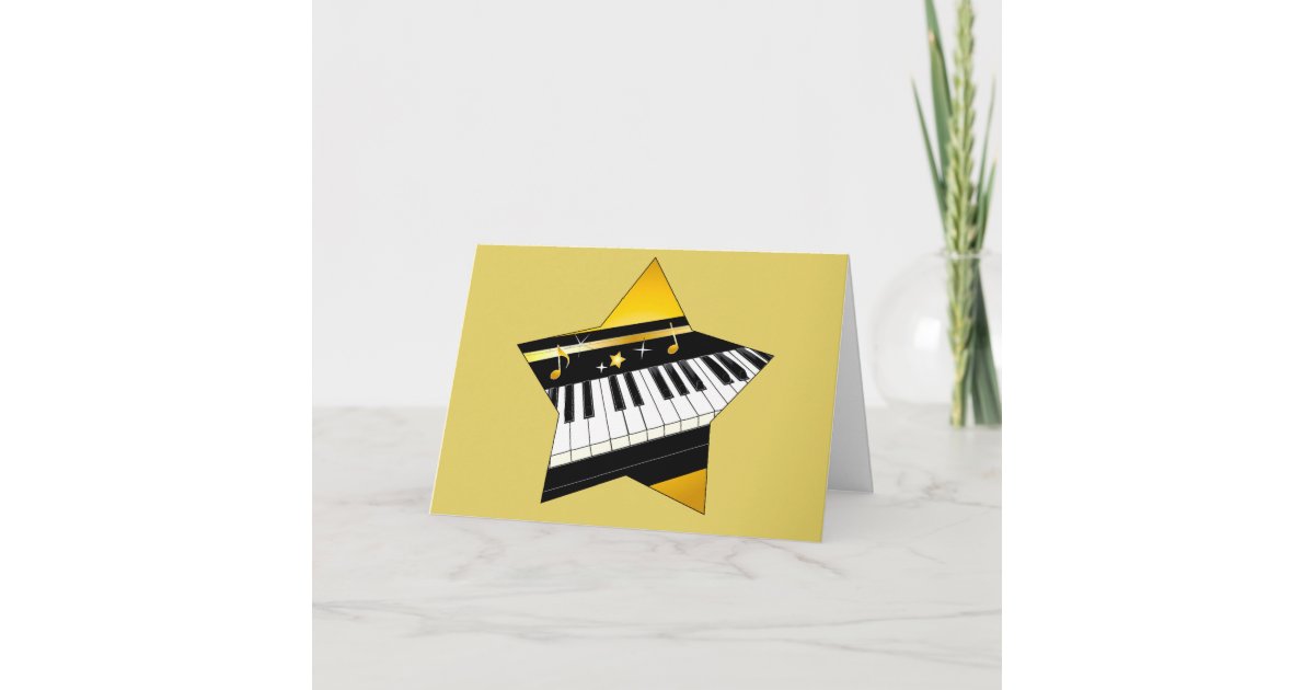Piano Recital Star Congratulations Card | Zazzle