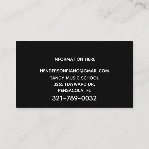 Piano Teacher Business Card | Zazzle