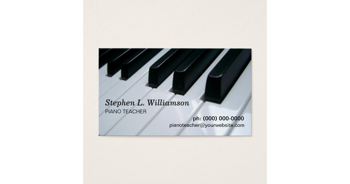 Piano Teacher Business Card | Zazzle.com