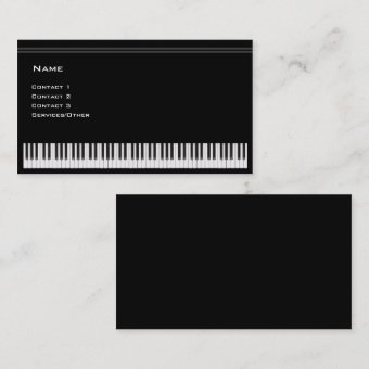 Piano Teacher Business Card | Zazzle