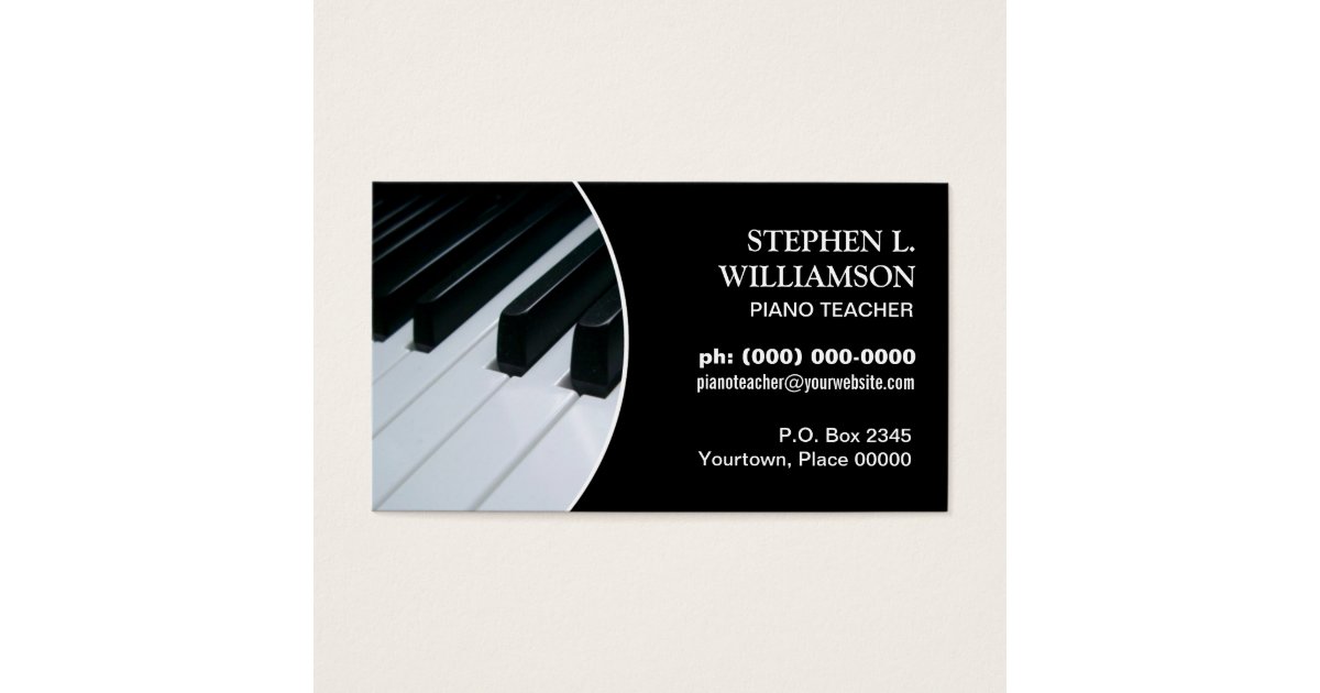 Piano Teacher Frame Business Card | Zazzle.com