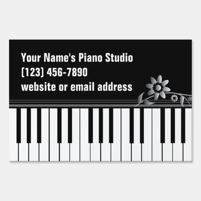 Piano Teacher Keyboard Yard Sign | Zazzle