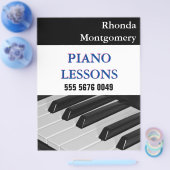 Piano Teacher Lessons Business Advertising Flyer | Zazzle