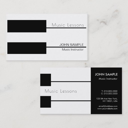 Piano Teacher Music Lessons Instructor Business Card | Zazzle