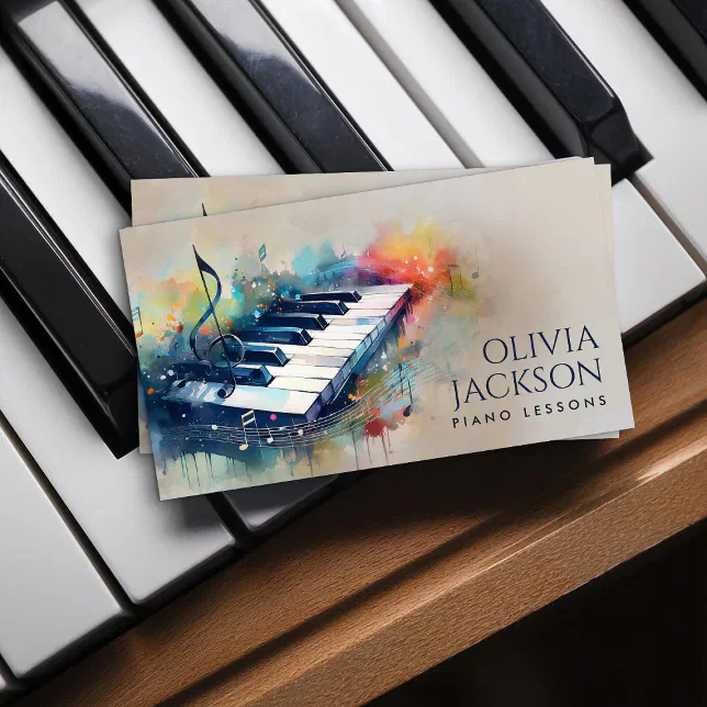 Piano Teacher Music Tutor Business Card | Zazzle