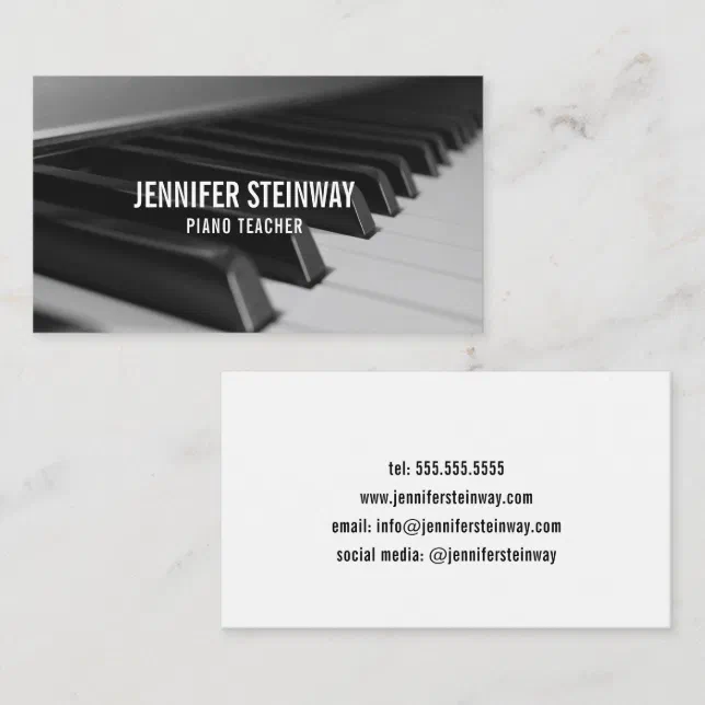 Piano Teacher Pianist Business Card | Zazzle