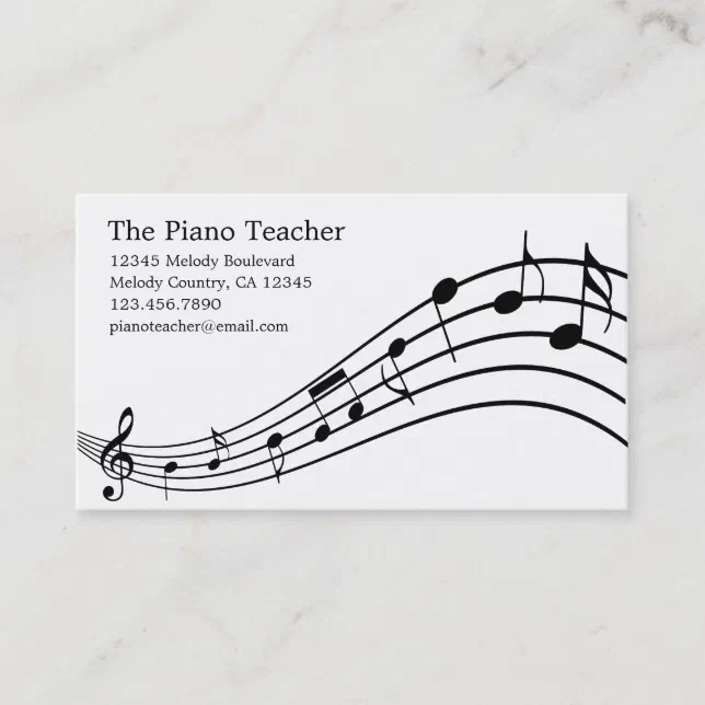 Piano Teacher Pianist Musicians Business Card Zazzle